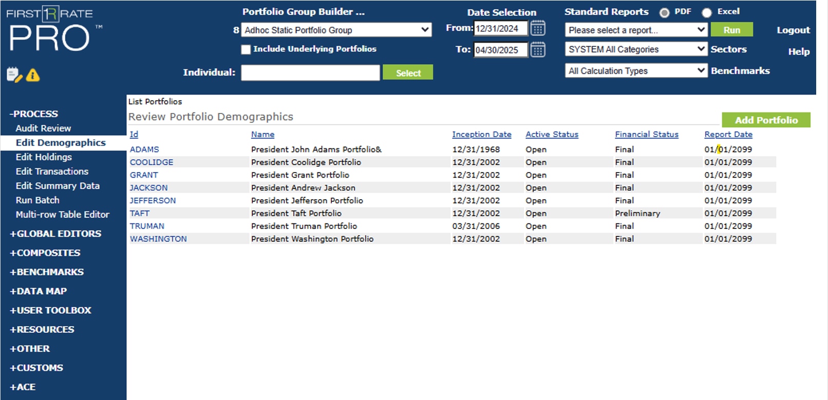 Back-Office Tool - First Rate Professional | Advisor Services